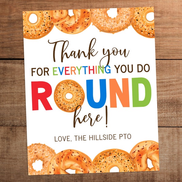 Bagels for Teachers Printable - Etsy