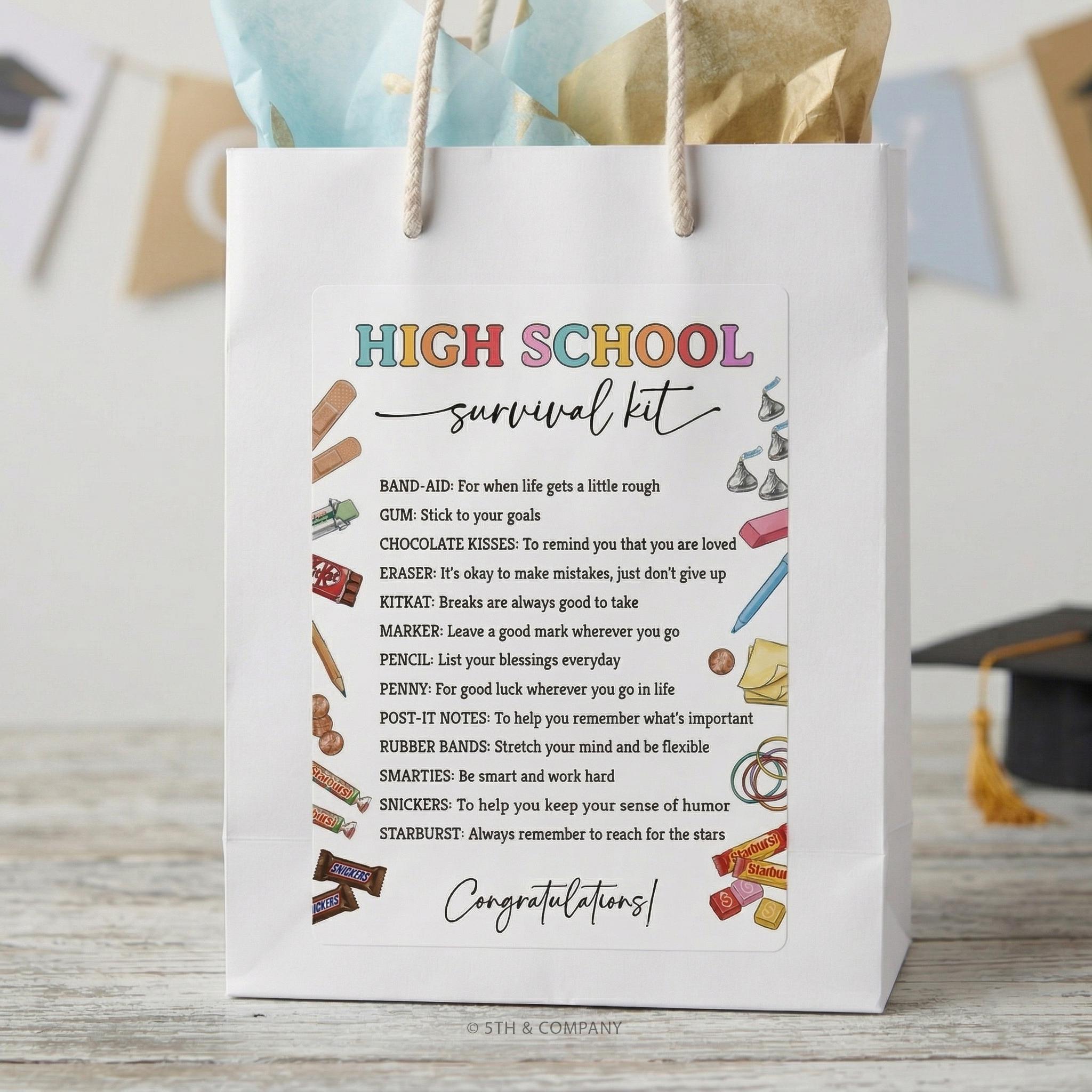 High School Survival Kit Printable, Middle School Graduation Gift ...