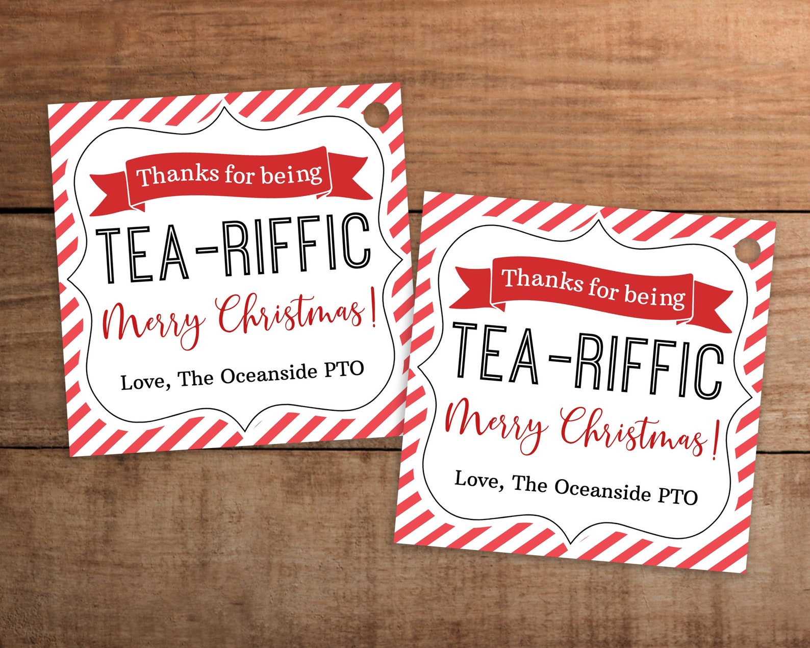 Editable Christmas Tea Gift Tag Printable for Teacher Nurse - Etsy