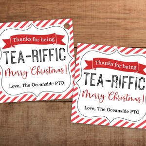 Editable Christmas Tea Gift Tag Printable for Teacher Nurse Staff ...