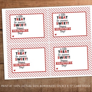 Valentines Day Gift Tag Card Printable A Little Treat for Someone Sweet ...