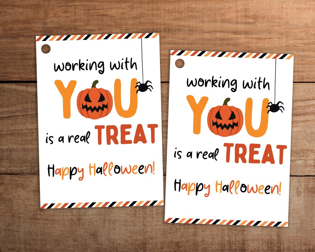 Halloween Gift Tag Printable for Coworker Staff Employee Volunteer Boss ...