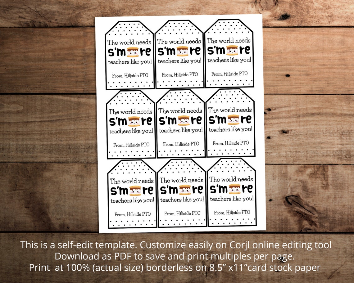 Editable We Need S'more Teachers Like You Thank You Gift - Etsy
