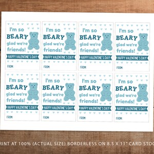 Valentine's Day Gift Tag Printable Gummy Bear Kids Classroom I'm so ...