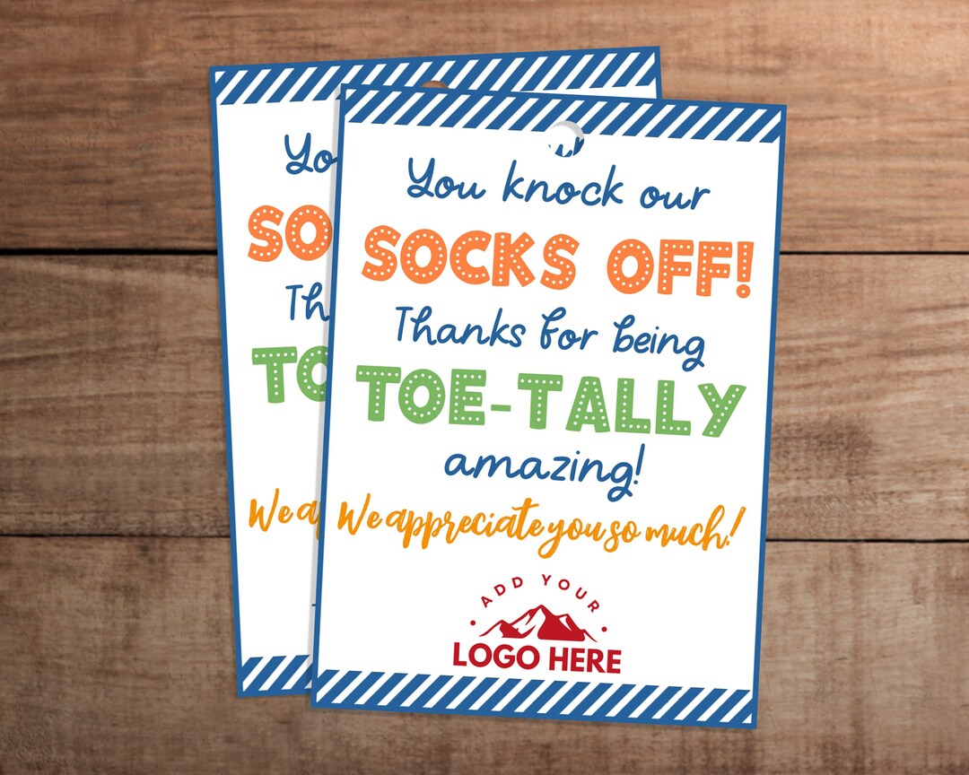 Socks Gift Tag Printable for Staff Employee Volunteer Teacher Nurse ...
