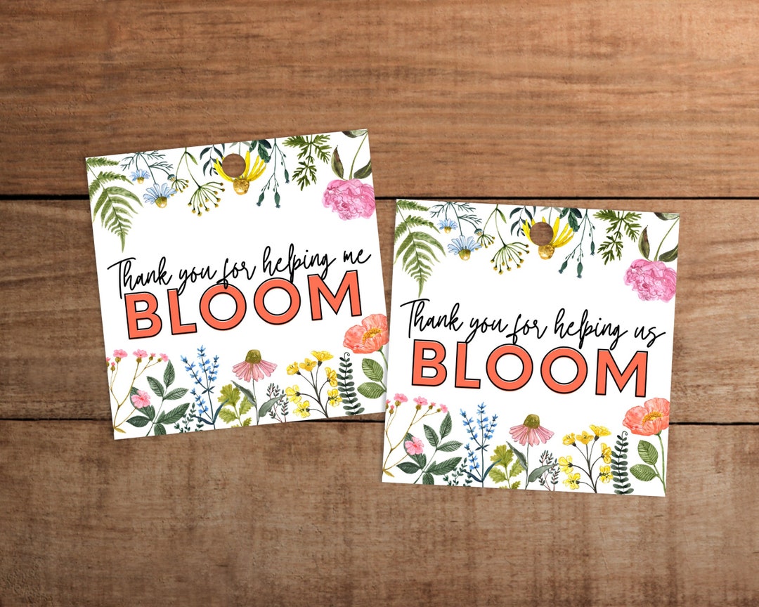Teacher Appreciation Thank You for Helping Me Bloom Gift Tag Printable ...