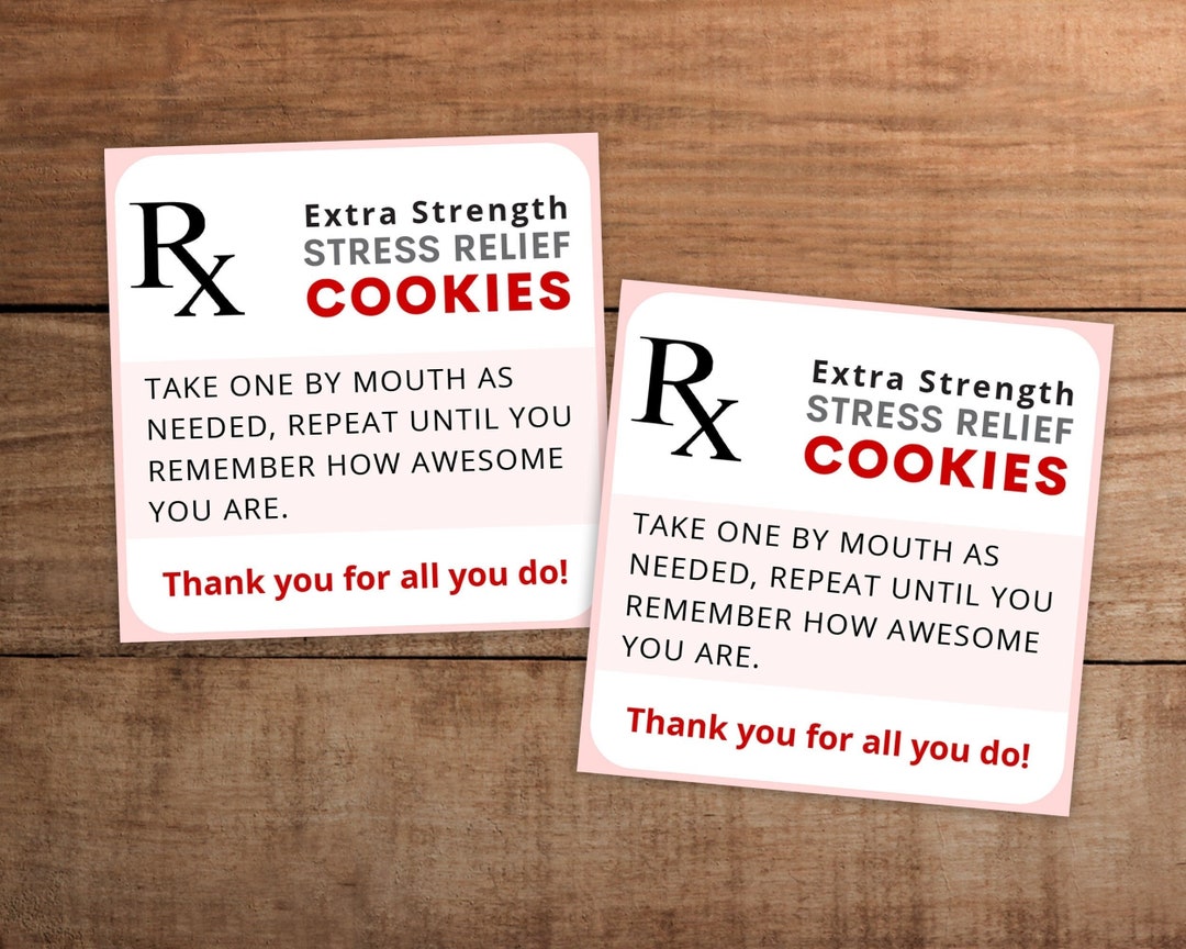 Appreciation Cookies Rx Prescription Gift Tag Label for Staff Employee ...
