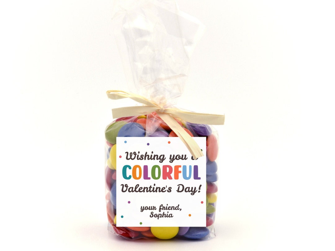 Editable Valentine's Day Gift Tag Printable Wishing You a Colorful ...