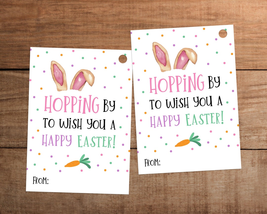 Hopping by to Wish You a Happy Easter Gift Tag Printable for Kids ...