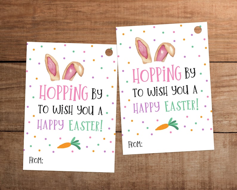 Hopping by to Wish You a Happy Easter Gift Tag Printable for Kids ...