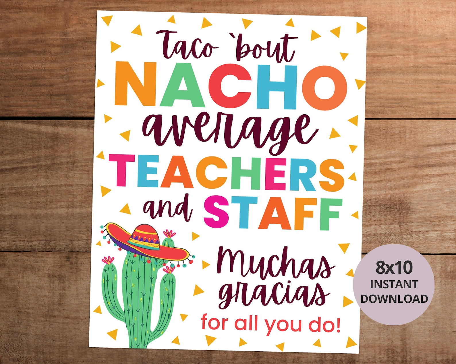 Taco and Nacho Teacher and Staff Appreciation Week Printable - Etsy