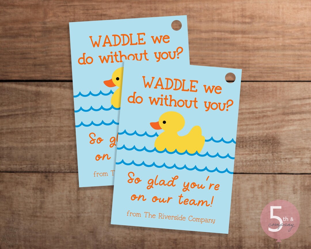 Editable Rubber Duck Gift Tag: Staff, Teacher, Nurse Appreciation ...