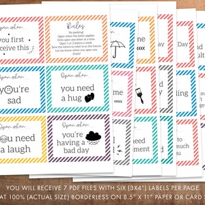 Open When Letter Envelope Labels Printable | Long-distance, College ...