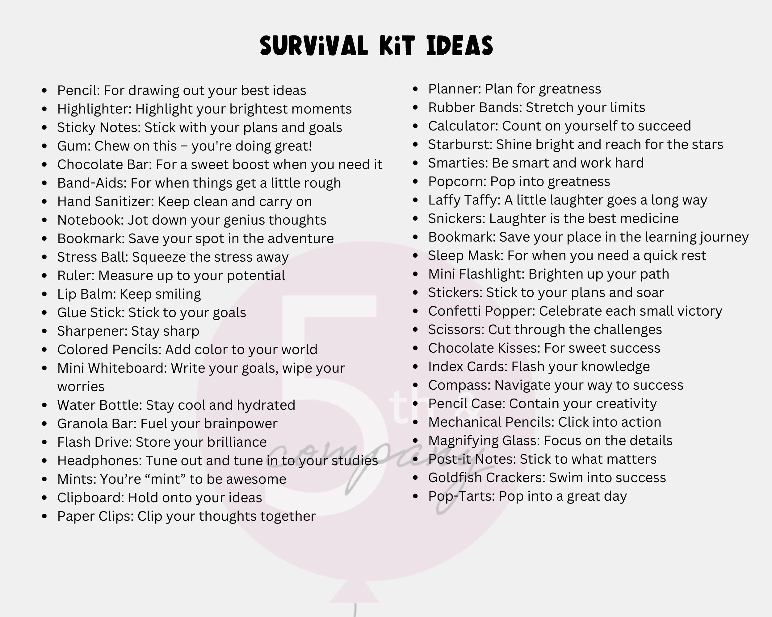 Editable Middle School Survival Kit Printable - Etsy