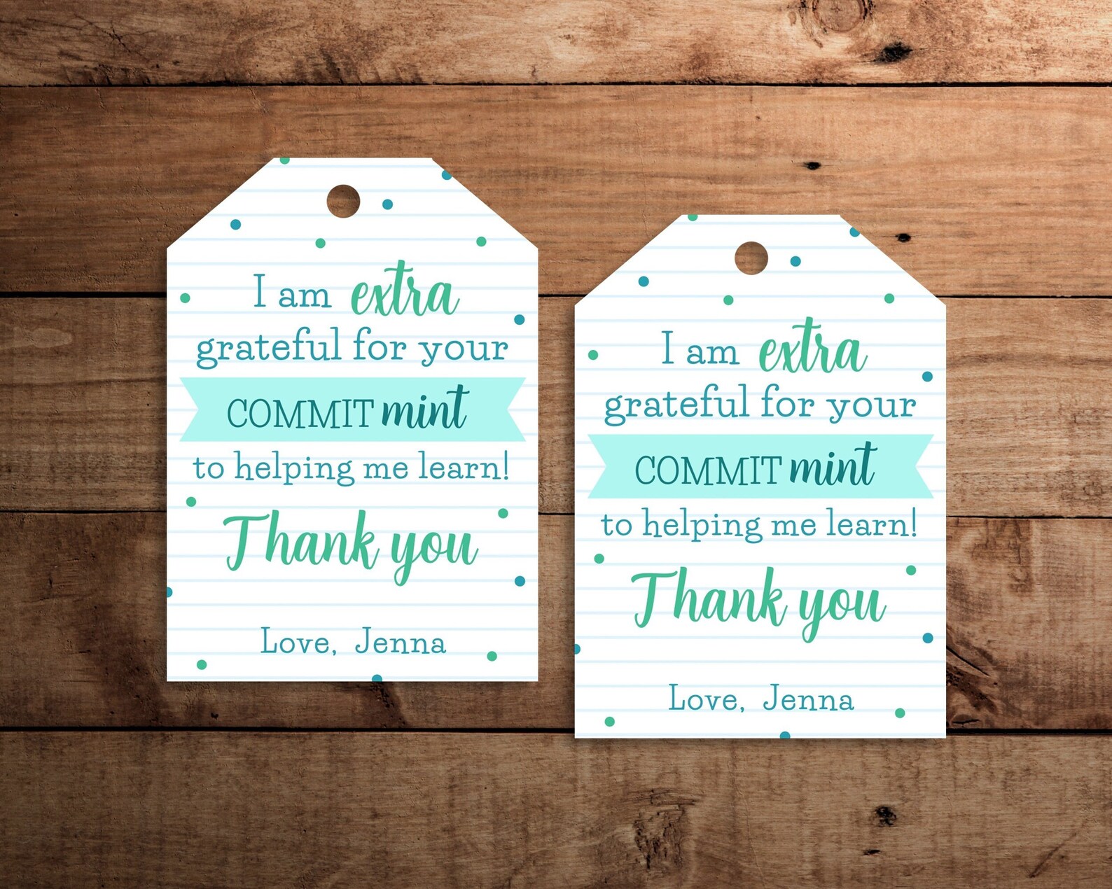Editable Extra Gum Mint Thank You Gift Tag Printable for - Etsy