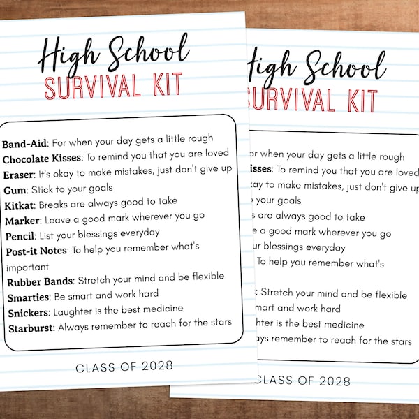 High School Survival Kit - Etsy