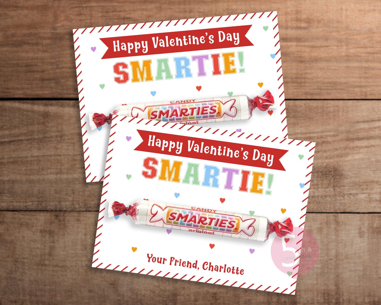 Editable Happy Valentine's Day Smarties Candy Gift Tag Printable ...
