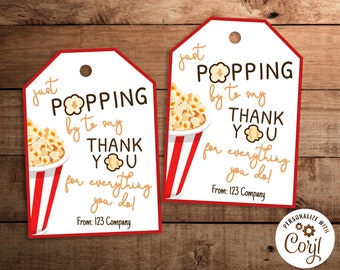 Popcorn Thank You Printable | Etsy
