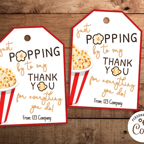 Popcorn Thank You - Etsy