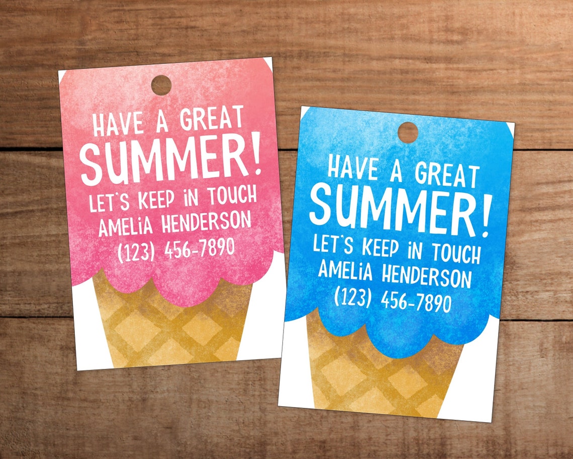 Customizable End of School Year Last Day of School Ice Cream - Etsy