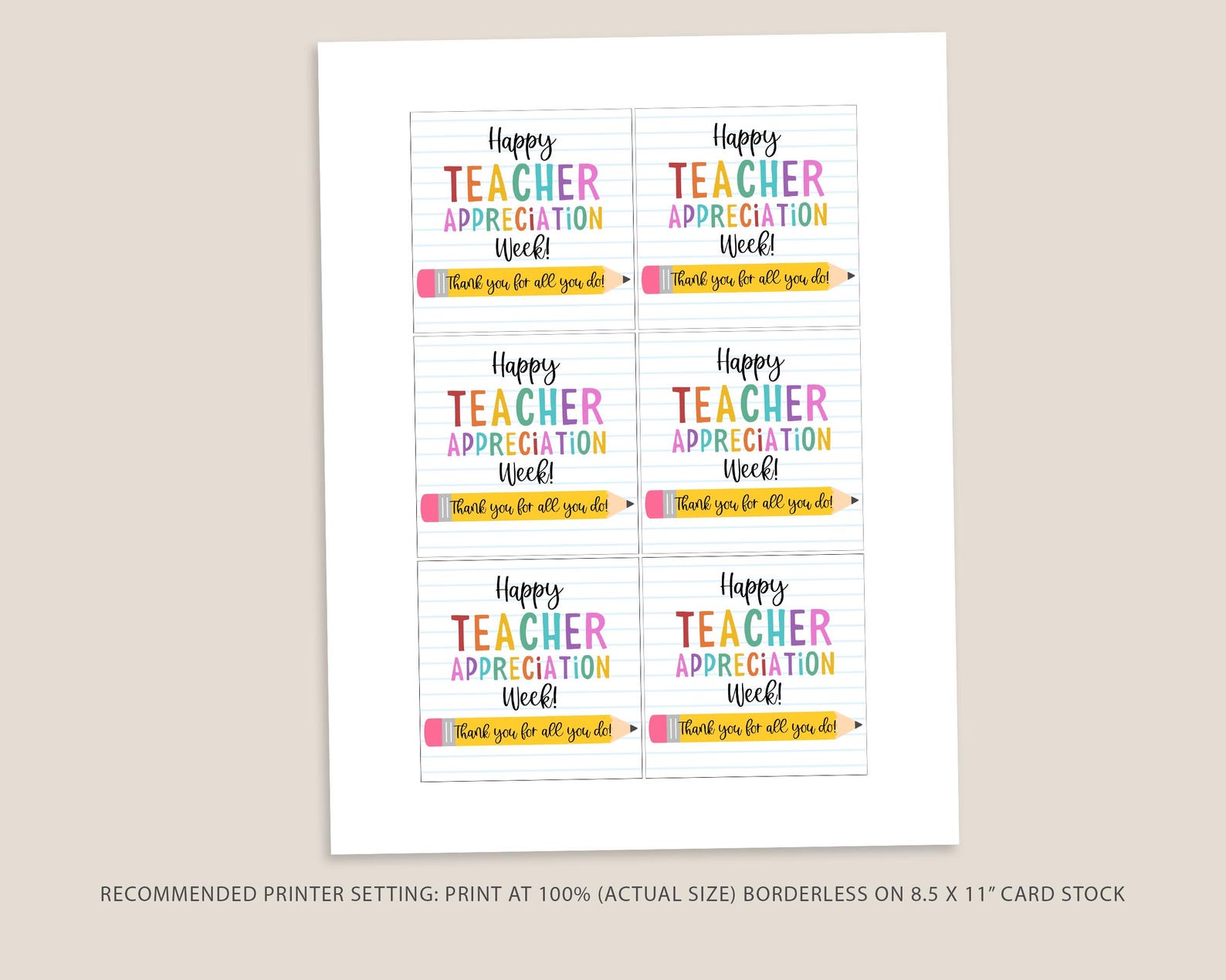 Teacher Appreciation Week Gift Tag Printable for Cookies Sweets Treats ...