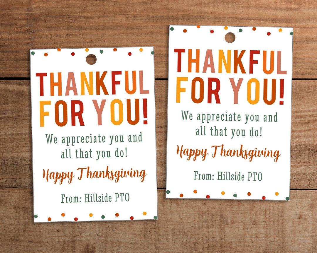 Editable Thanksgiving Friendsgiving Gift Tag Printable for Teacher ...