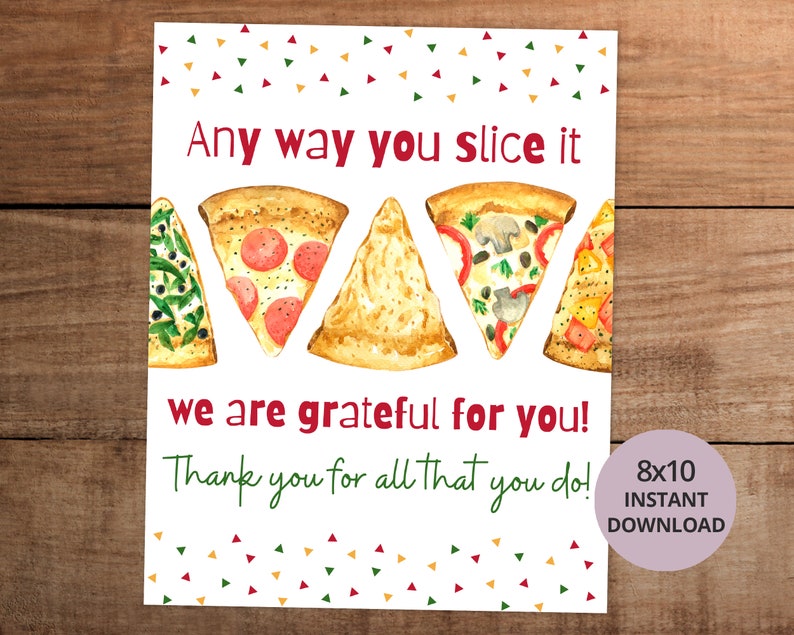 Pizza Party Appreciation Sign Printable for Staff Employee | Etsy