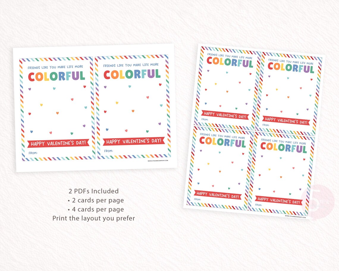 Valentine's Day Skittles Gift Tag Card Printable Kids Classroom ...