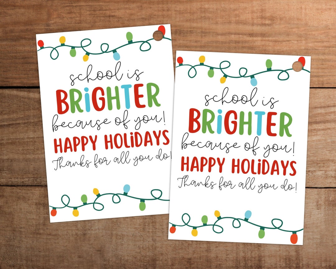 Candle Gift Tag School is Brighter Because of You Christmas Gift Tag ...