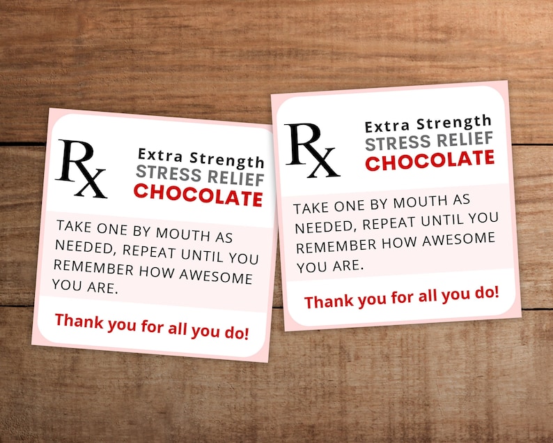 Appreciation Gift Tag Chocolate Treat Label Thank You Tag - Etsy