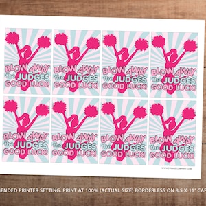Cheer Team Good Luck Gift Tag Printable (PDF) - Etsy