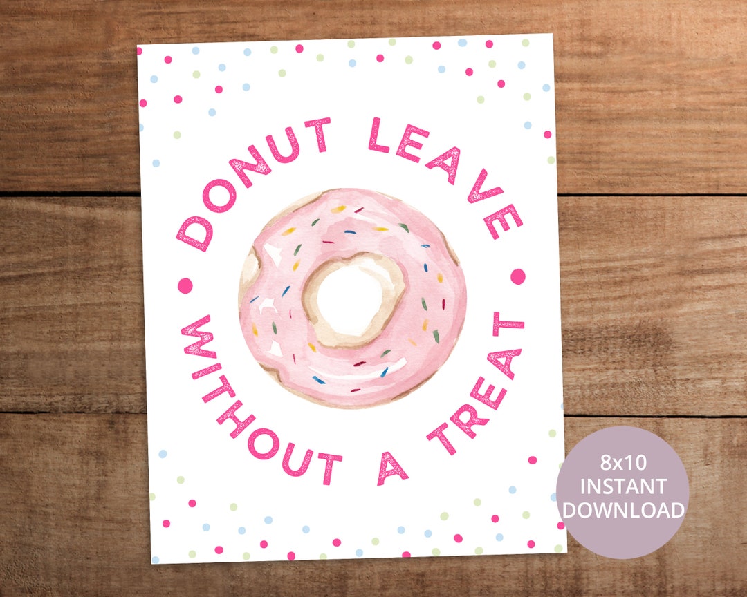 Donut Bar Sign for Birthday, Baby Shower, Teacher, Staff, Employee ...