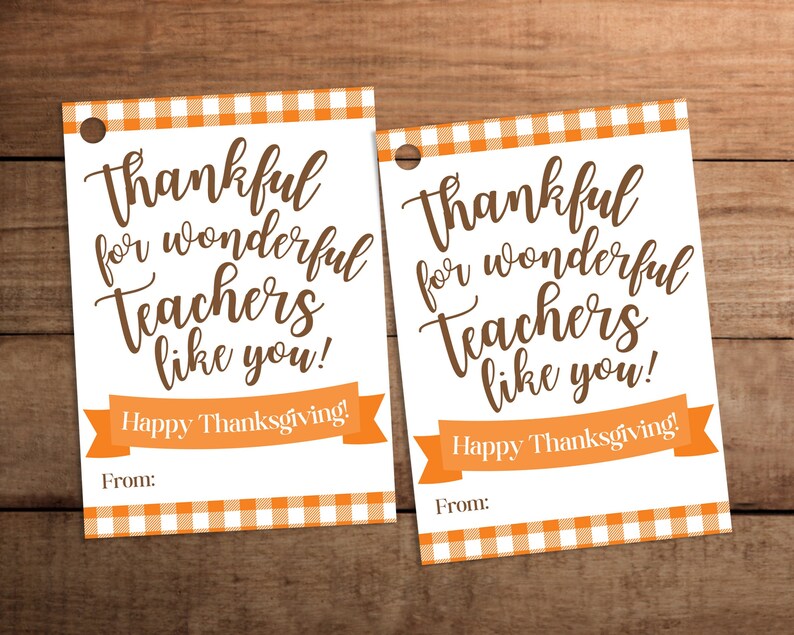 Teacher Appreciation Thanksgiving Thank You Gift Tag Printable - Etsy