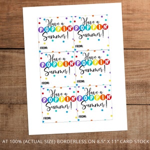 End of School Year Pop It Gift Tag Printable Have a Poppin Summer ...
