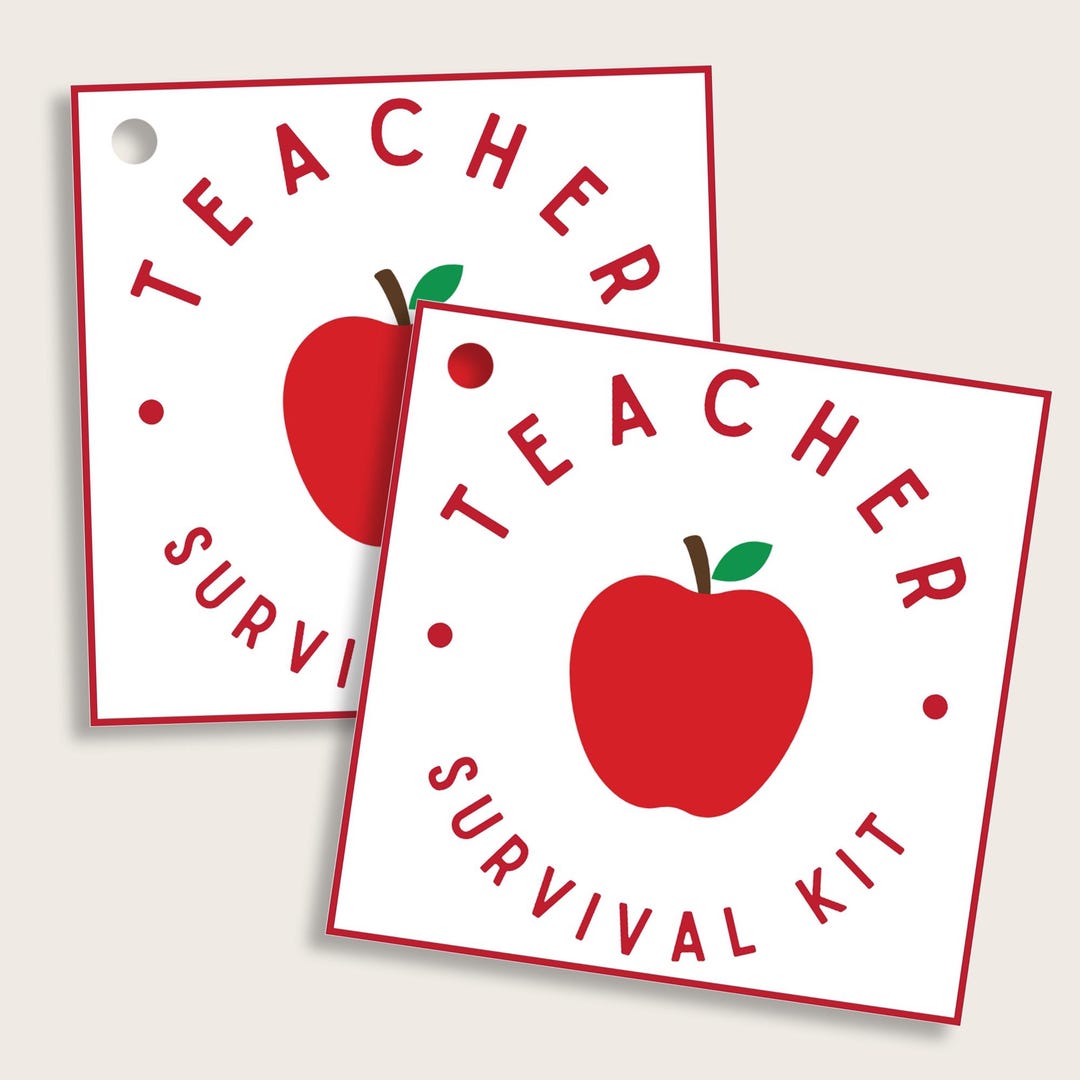 Teacher Appreciation Survival Kit Gift Tag Printable, Back to School ...