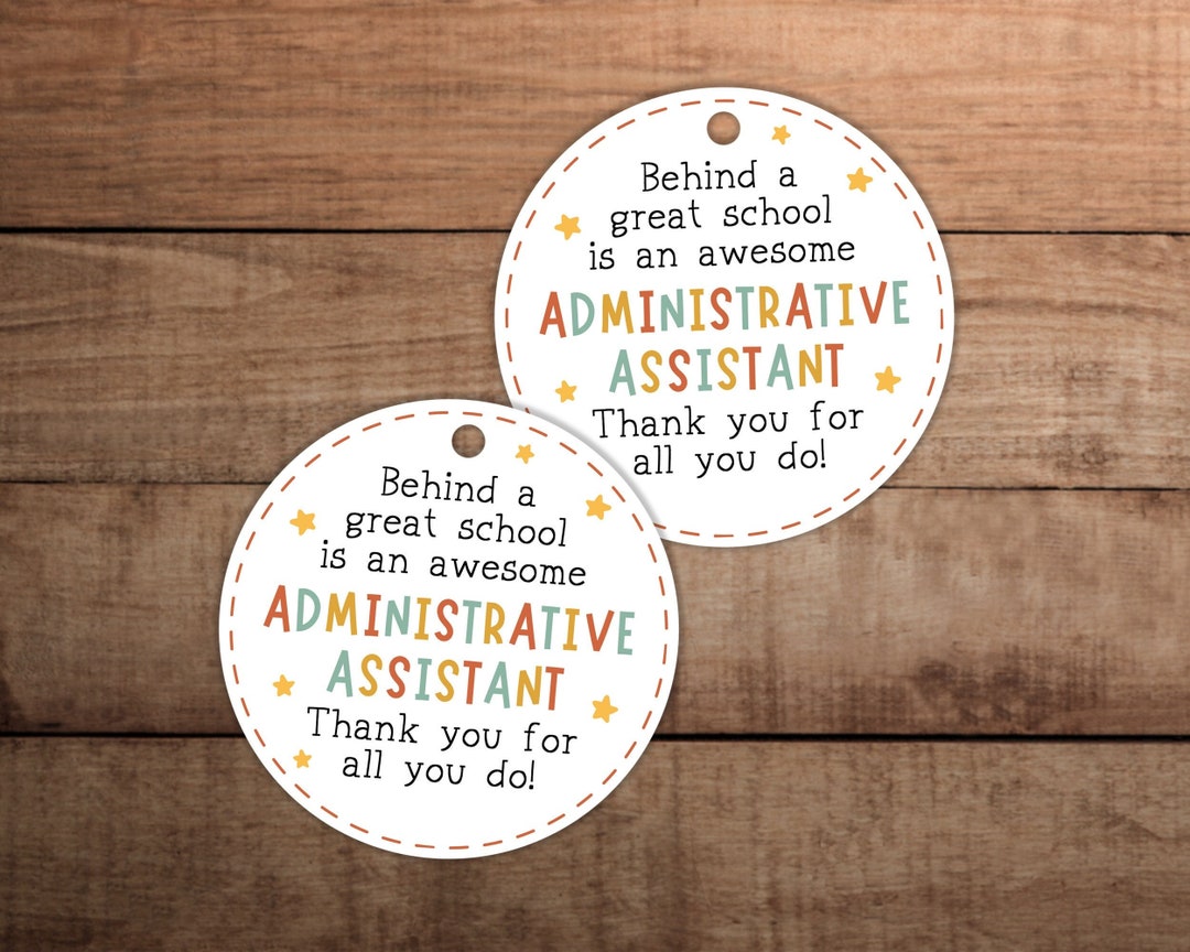 School Administrative Assistant Appreciation Gift Tag Printable School ...
