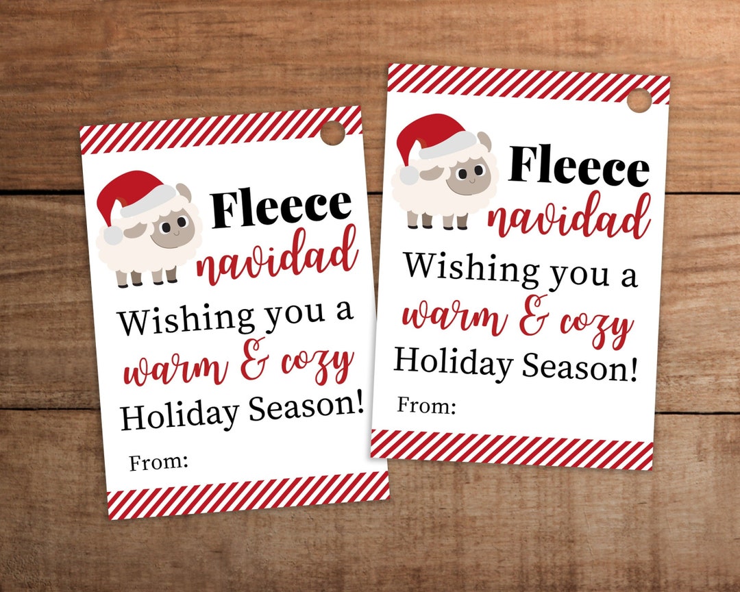 Fleece Navidad Christmas Gift Tag Printable Fleece Blanket Sweater for ...