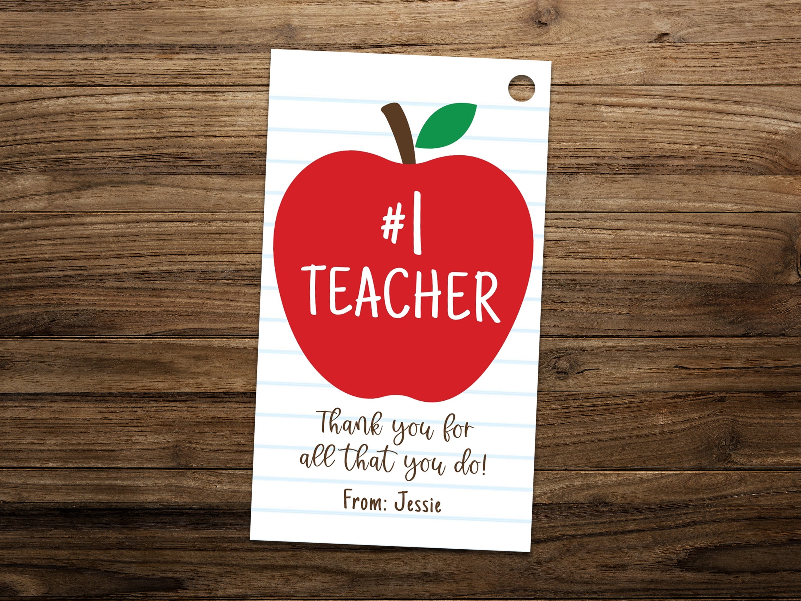 Editable Teacher Appreciation Thank You Gift Tag Printable for - Etsy