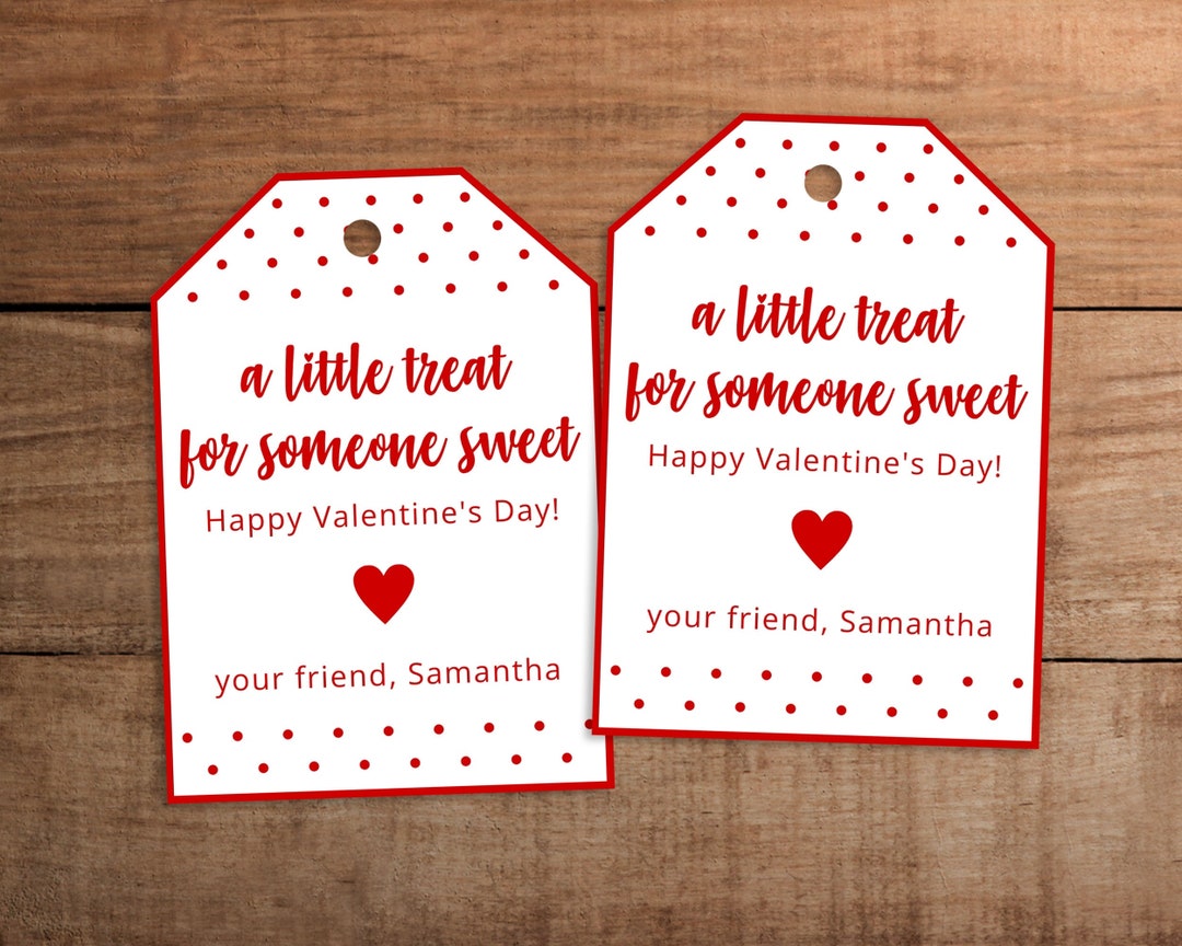 Editable Valentine's Day Treats Gift Tags Printable, Kid's Classroom ...