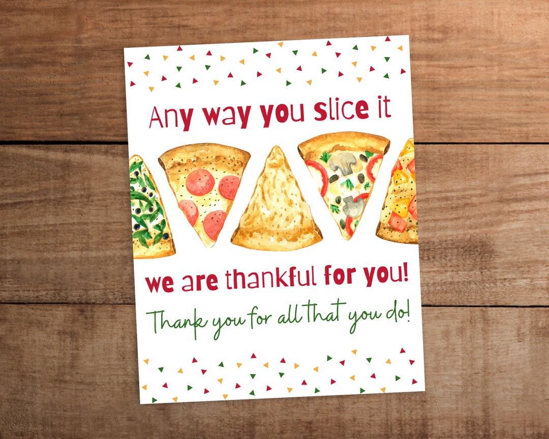 Pizza Party Appreciation Thank You Sign Printable for Staff Employee ...