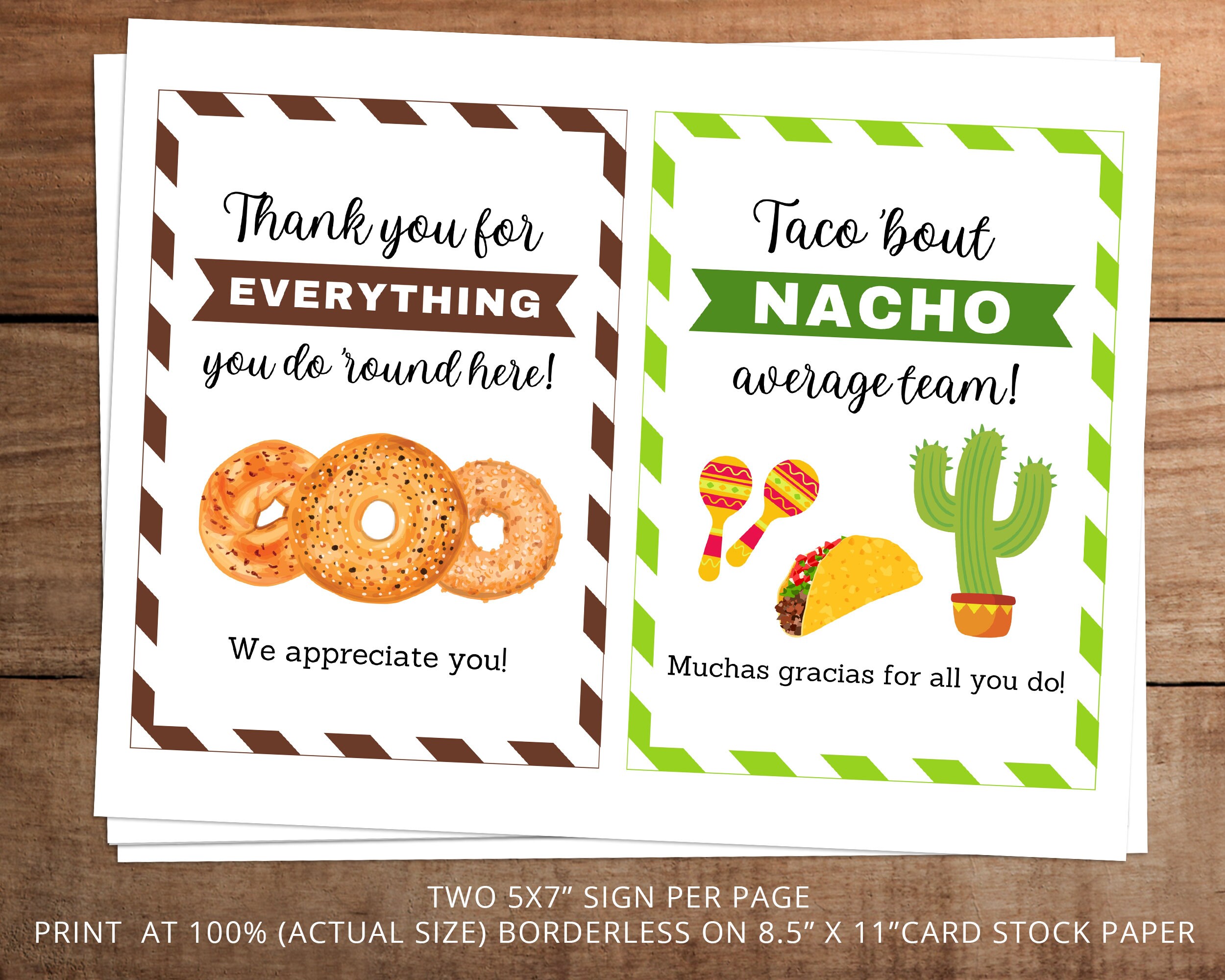 5x7 Inches Set of 8 Appreciation Pun Sign Printable for - Etsy