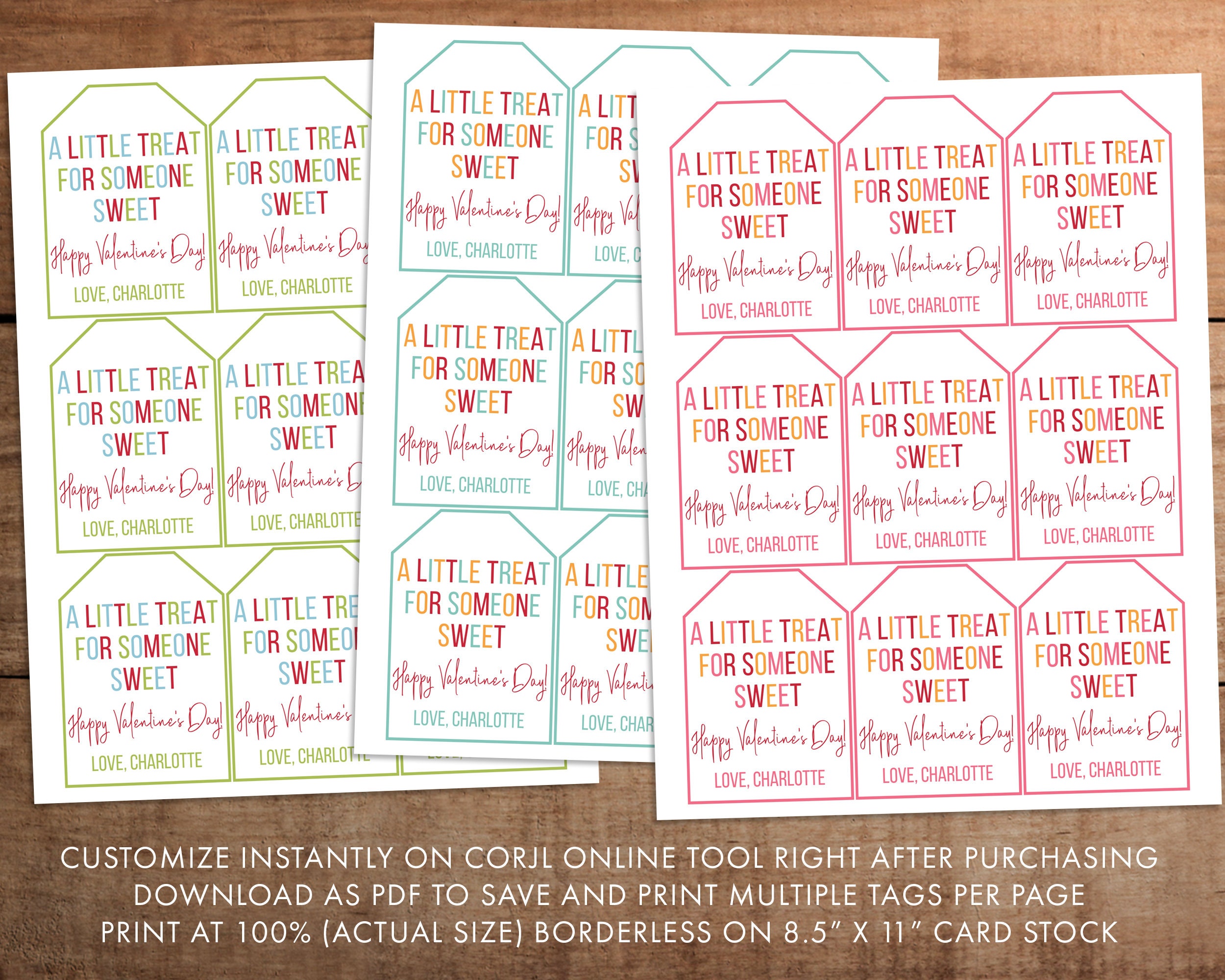 Editable Valentines Day Treats Gift Tags Printable Kid's - Etsy