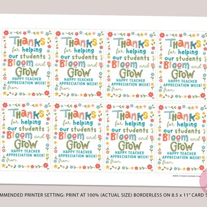 Thank You for Helping Our Students Bloom and Grow Teacher Appreciation ...