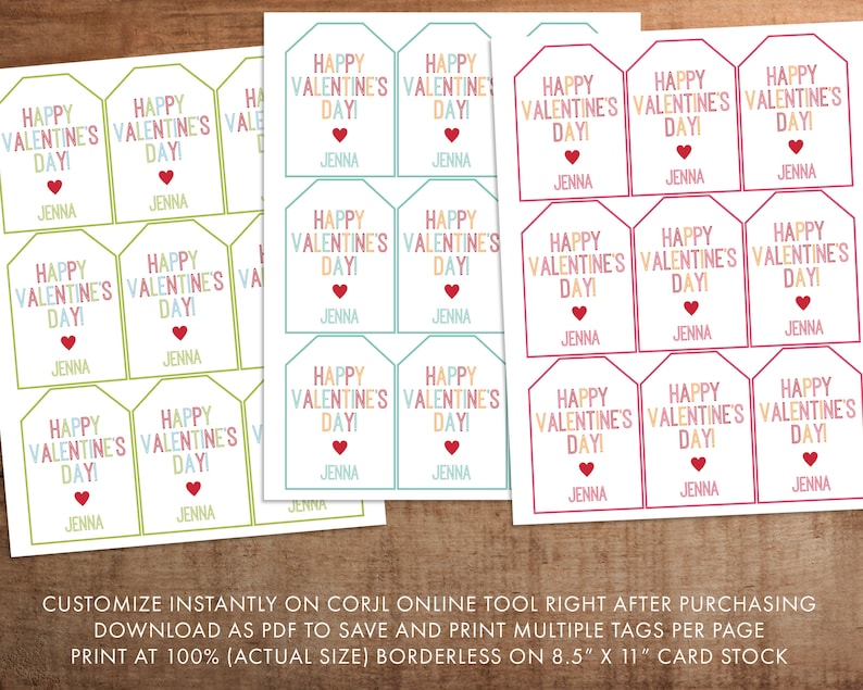 Editable Valentines Day Gift Tag Printable for Sweets Baked | Etsy