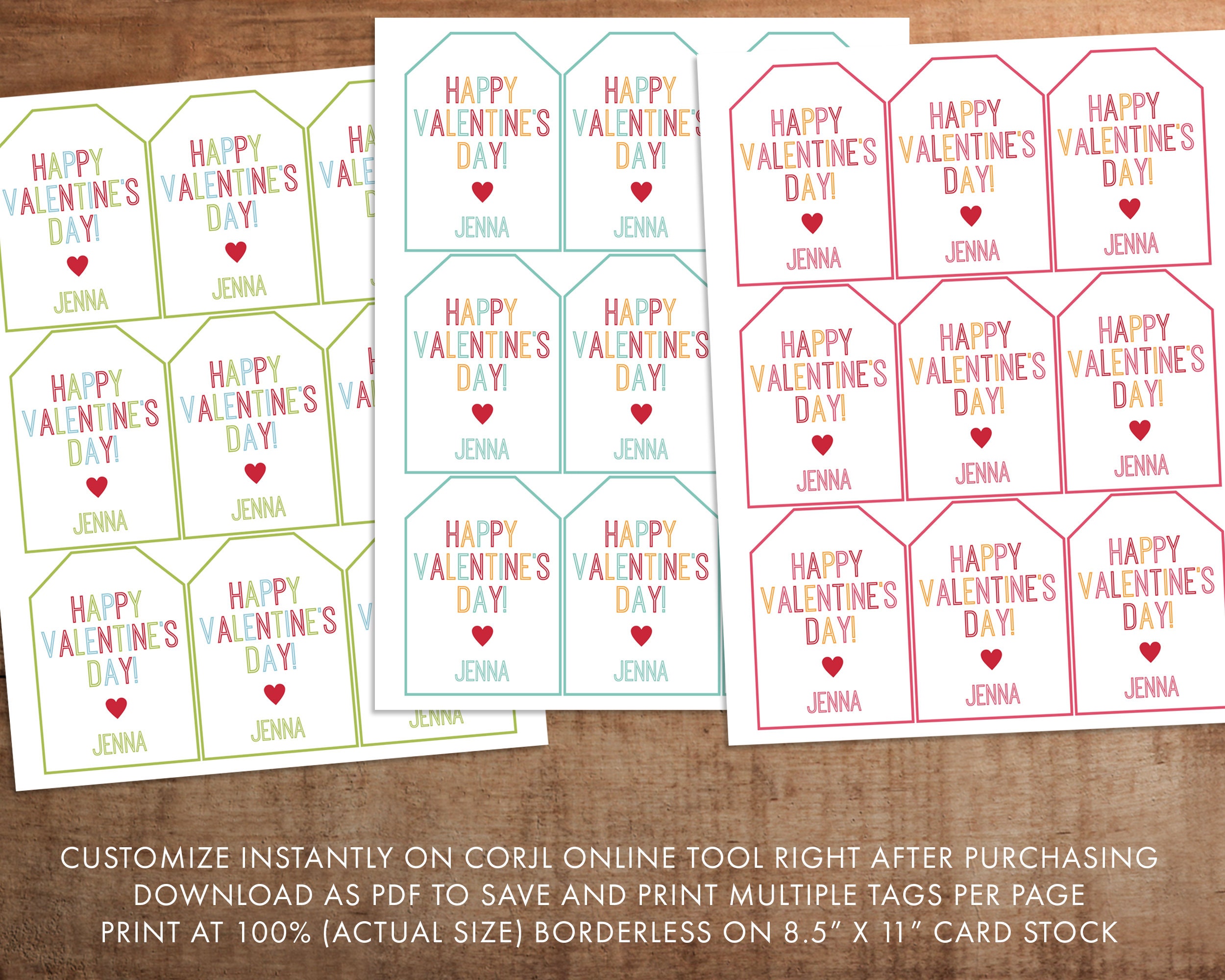 Editable Valentines Day Gift Tag Printable for Sweets Baked | Etsy