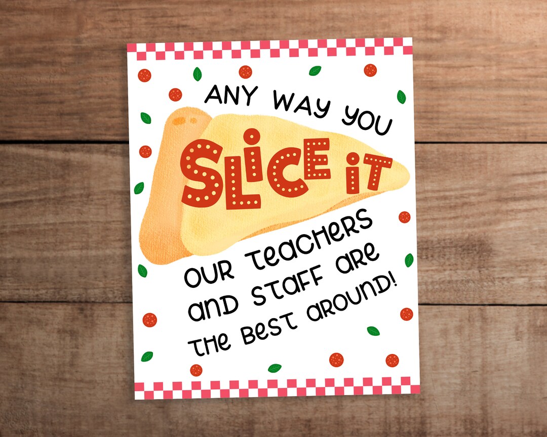 Pizza Party Sign Printable Teacher and School Staff Appreciation - Etsy