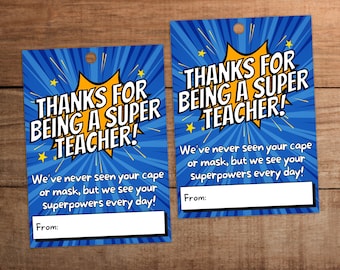 Editable Thank You Gift Tag Printable for Teacher Appreciation - Etsy