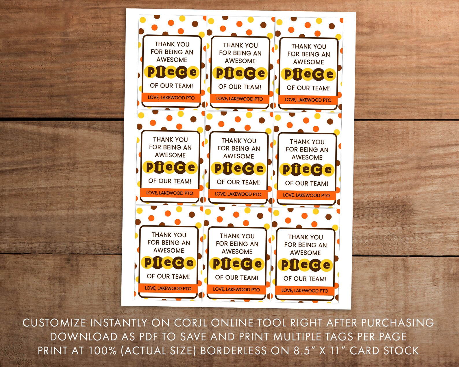 Editable Candy Thank You Gift Tag Printable for Teacher Nurse Staff ...