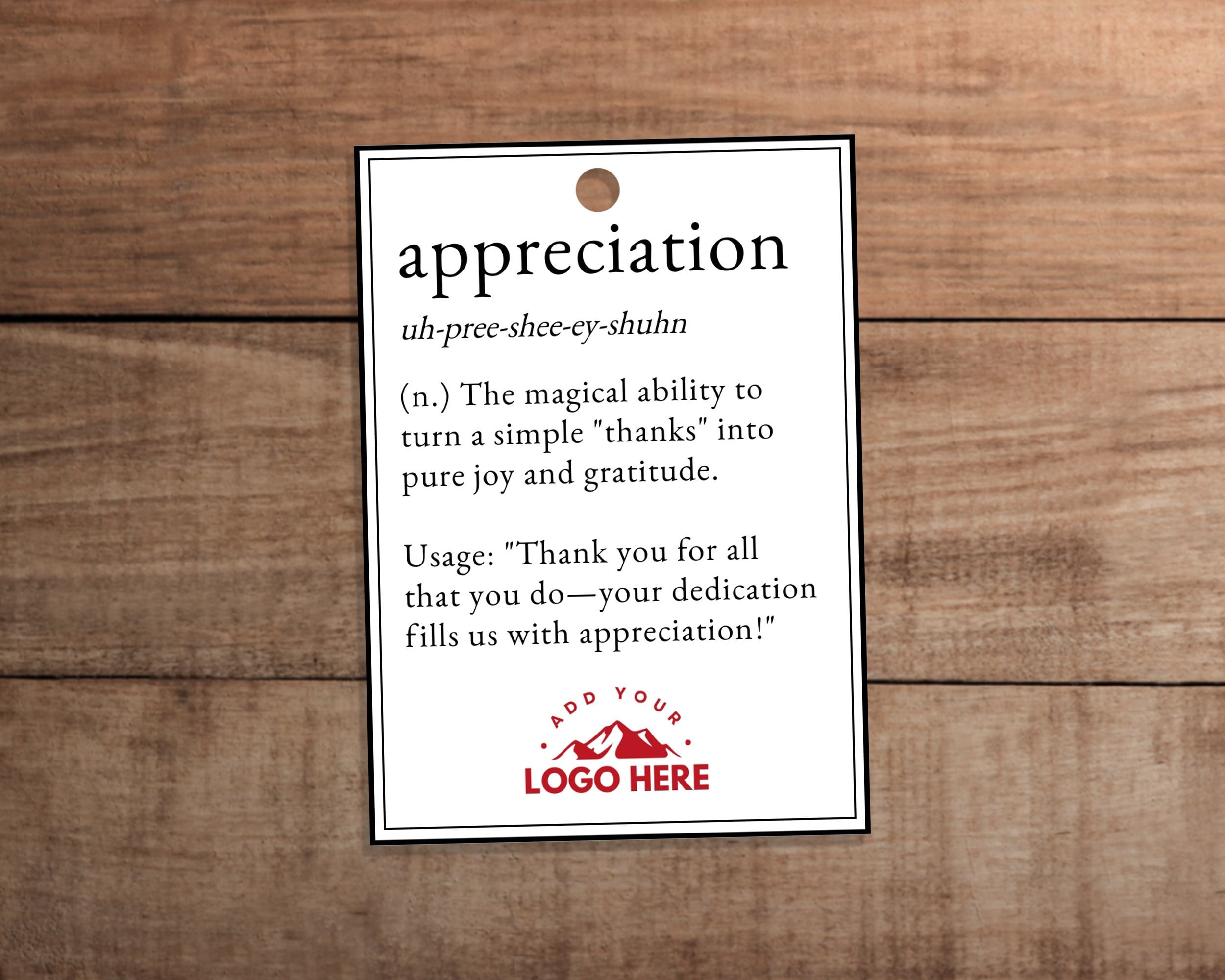 Editable Appreciation Gift Tag for Staff Employees Volunteers Teachers ...