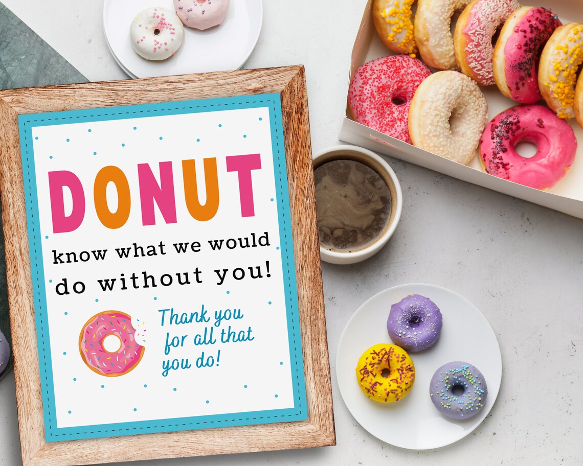Coffee and Donut Pun Appreciation Sign Printable for Teacher - Etsy